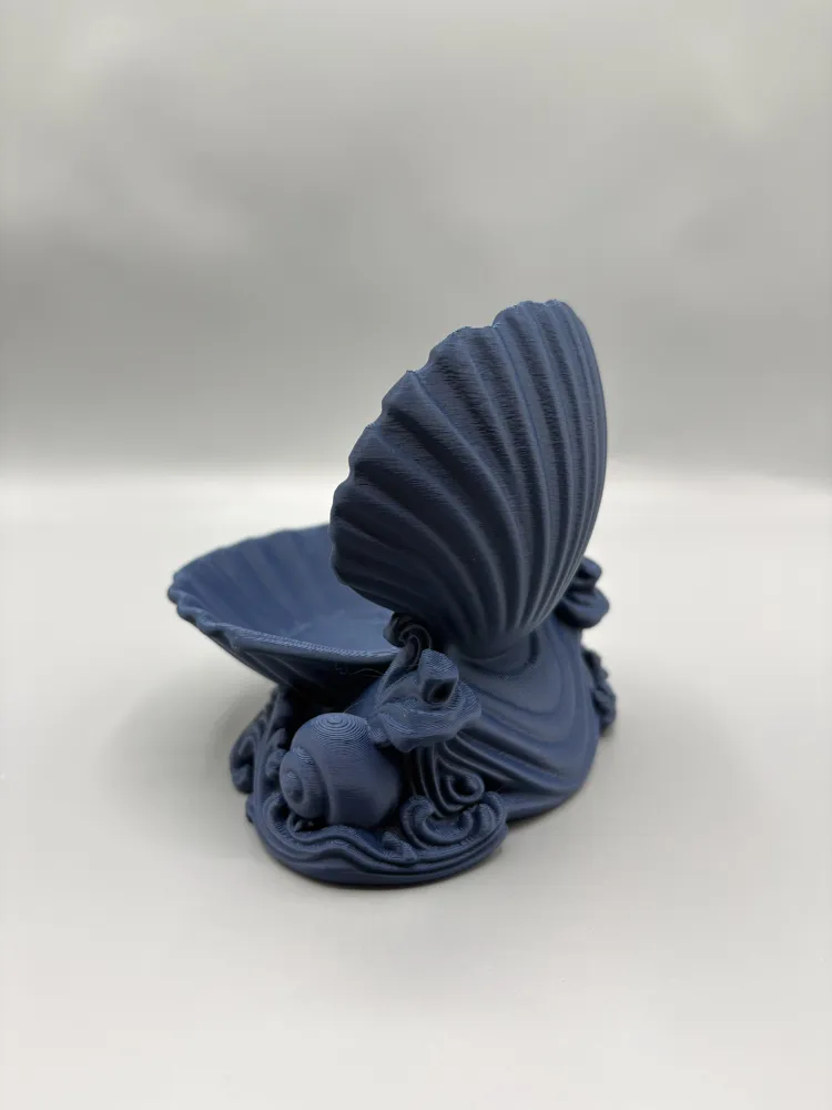 Coastal Seashell Jewelry Dish with Ornate Base - Free 3D Print Model ...
