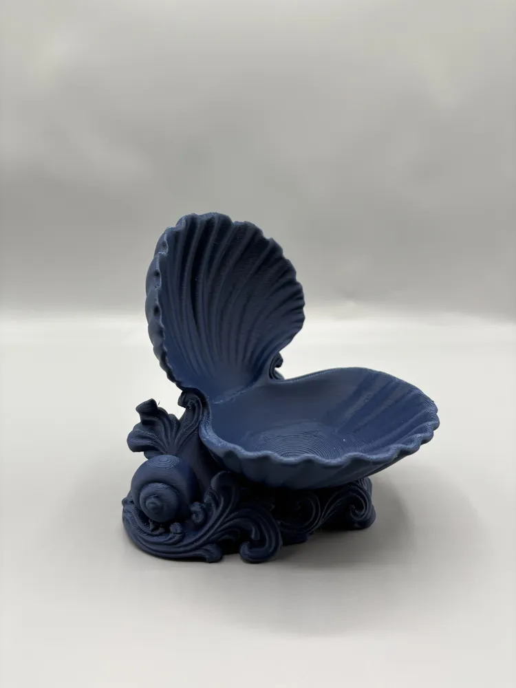 Coastal Seashell Jewelry Dish with Ornate Base - Free 3D Print Model ...