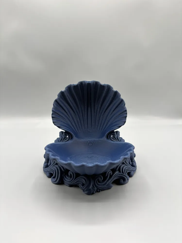 Coastal Seashell Jewelry Dish with Ornate Base - Free 3D Print Model ...