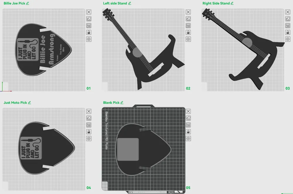 Guitar Stand - Includes Blank and filled Backing - Free 3D Print Model ...