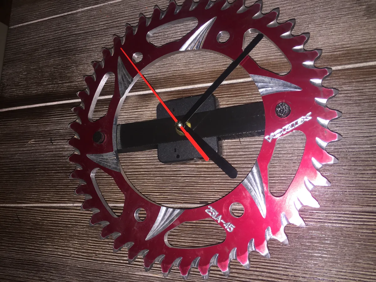 Motorcycle Sprocket Vortex Wall Clock Conversion - Free 3D Print Model ...