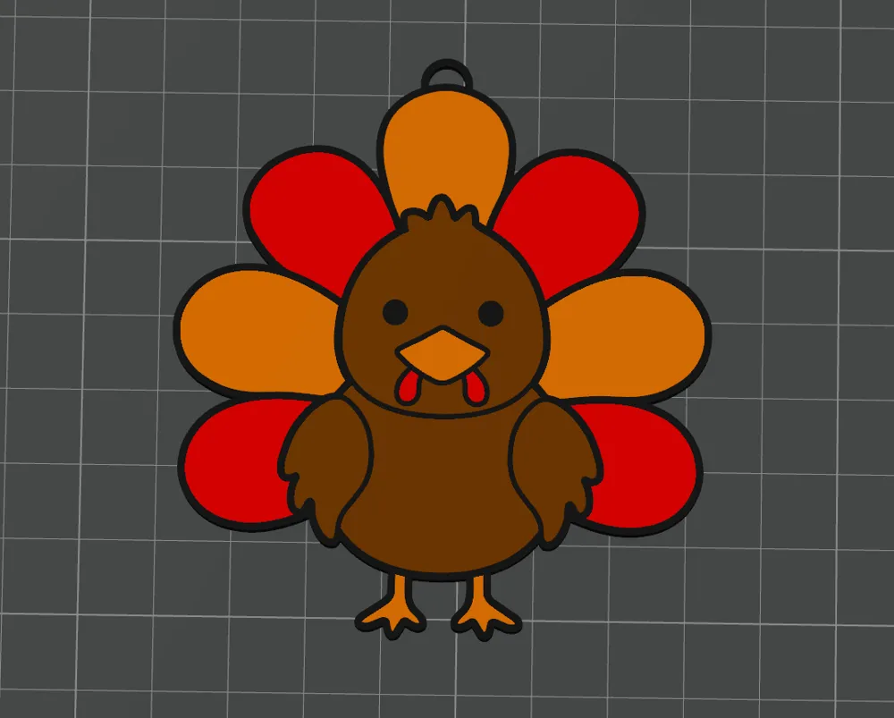 Thanksgiving Turkey Ornament Keychain Multi by omegapoint - MakerWorld