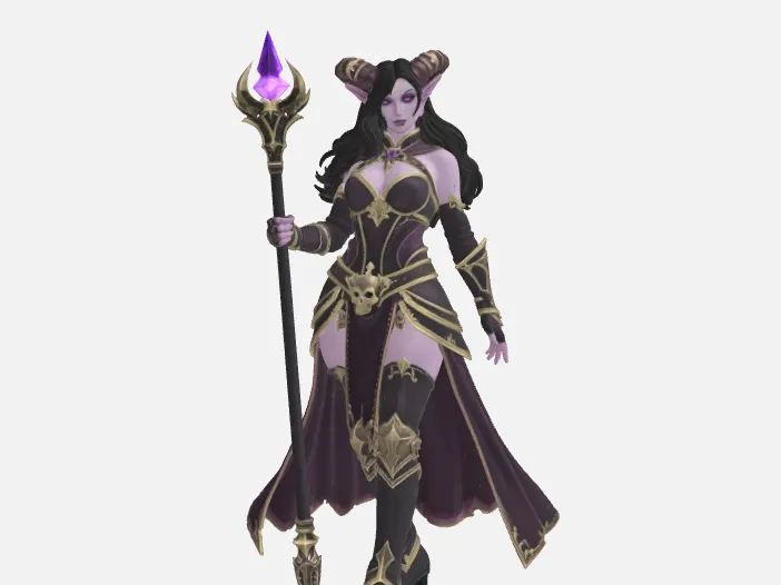 Female Drow/Tiefling Wizard D&D Miniature - Free 3D Print Model ...
