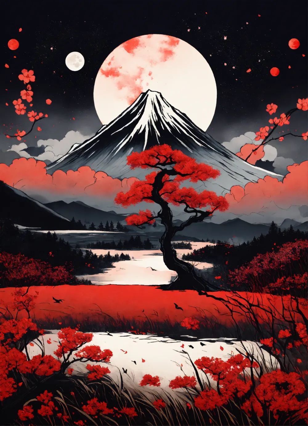 Mt FUji Red RIver - Free 3D Print Model - MakerWorld