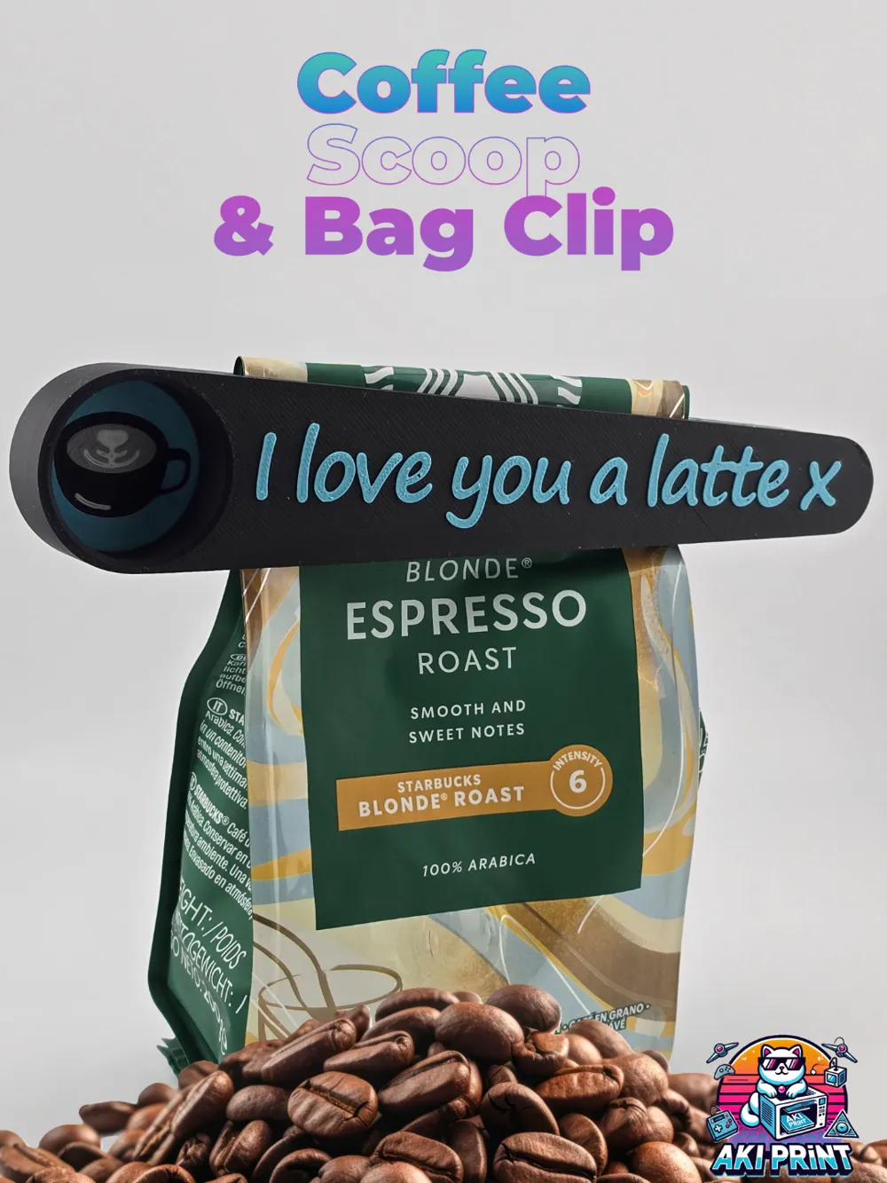2 in 1 Coffee Scoop & Bag Clip - Free 3D Print Model - MakerWorld
