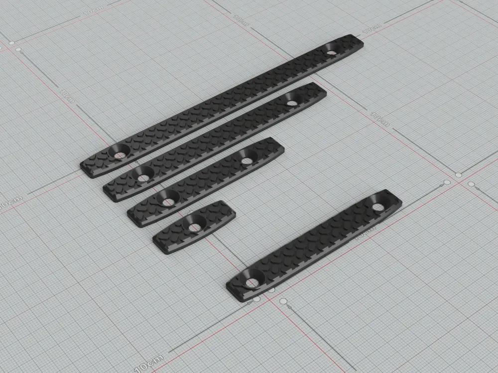 MLOK Skinny Rail Covers - Pill Texture - Free 3D Print Model - MakerWorld