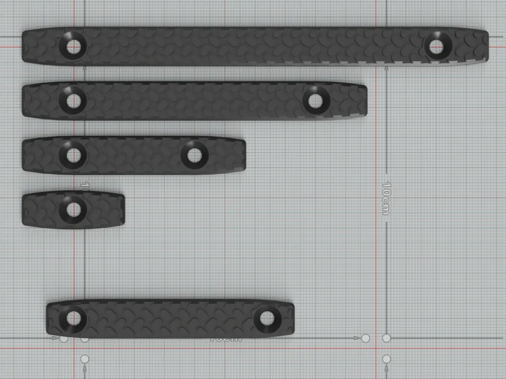 MLOK Skinny Rail Covers - Pill Texture - Free 3D Print Model - MakerWorld