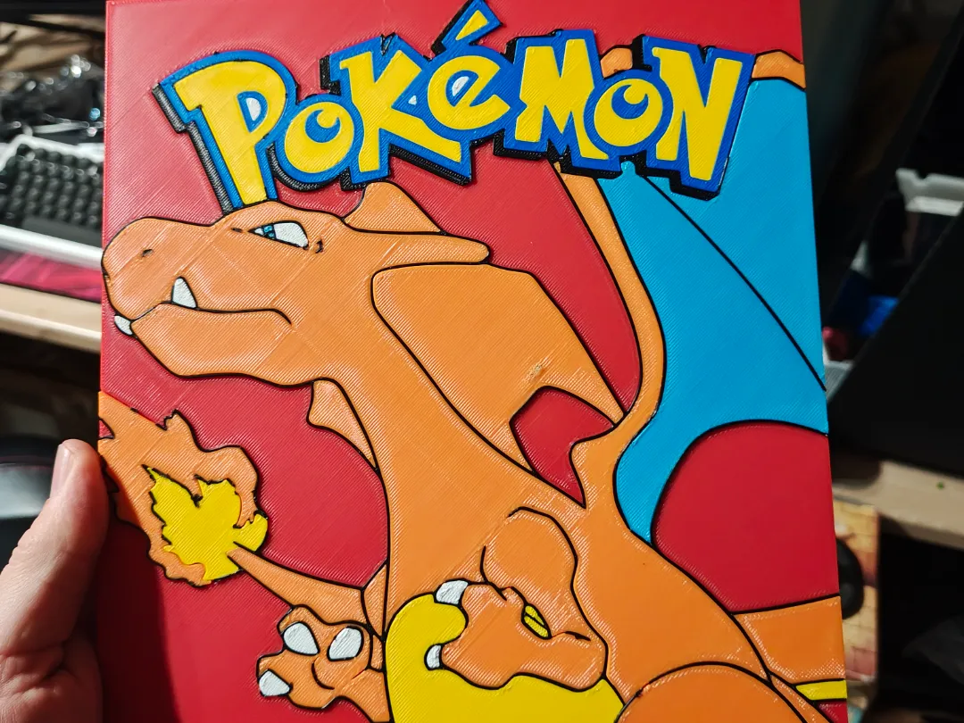 Pokemon Red Wall Art (Charizard) - Free 3D Print Model - MakerWorld