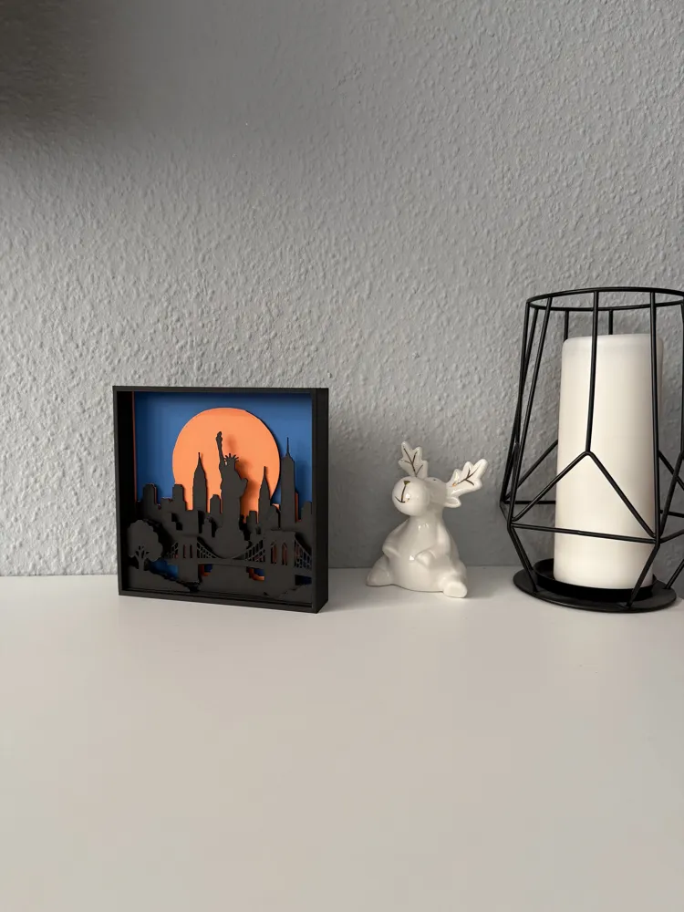 New York Skyline Shadow Box - Free 3D Print Model - MakerWorld
