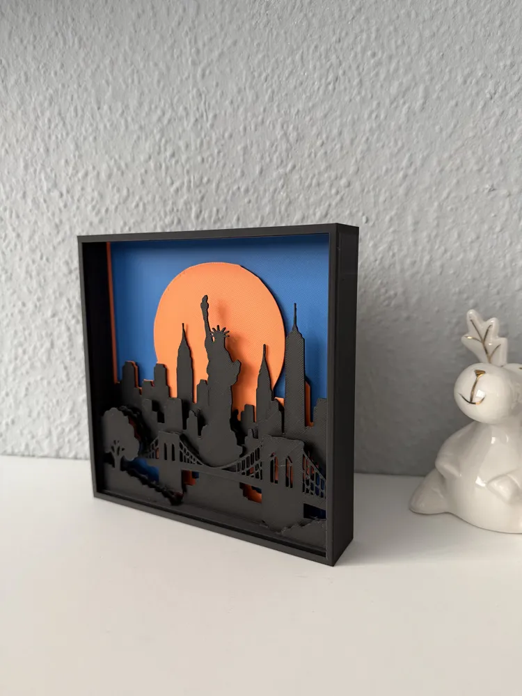 New York Skyline Shadow Box - Free 3D Print Model - MakerWorld