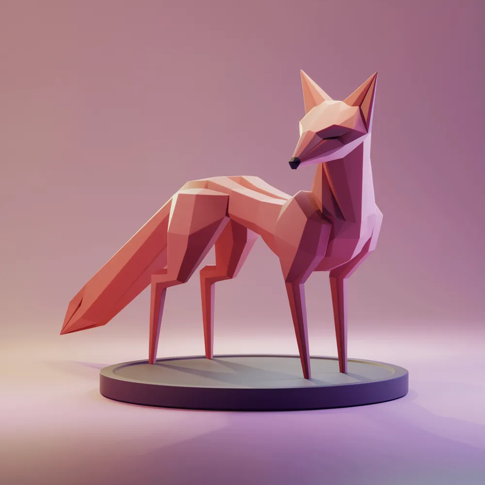 Low Poly Cute fox - Free 3D Print Model - MakerWorld