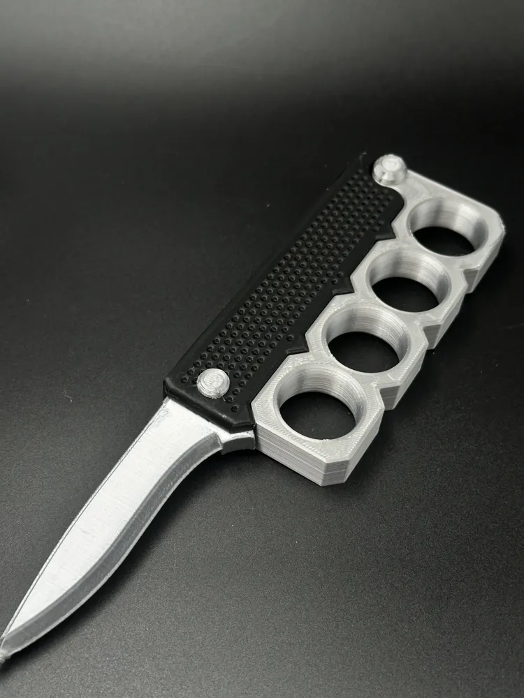 Trench Knife Hybrid–Folding Blade & Brass Knuckles - Free 3D Print ...