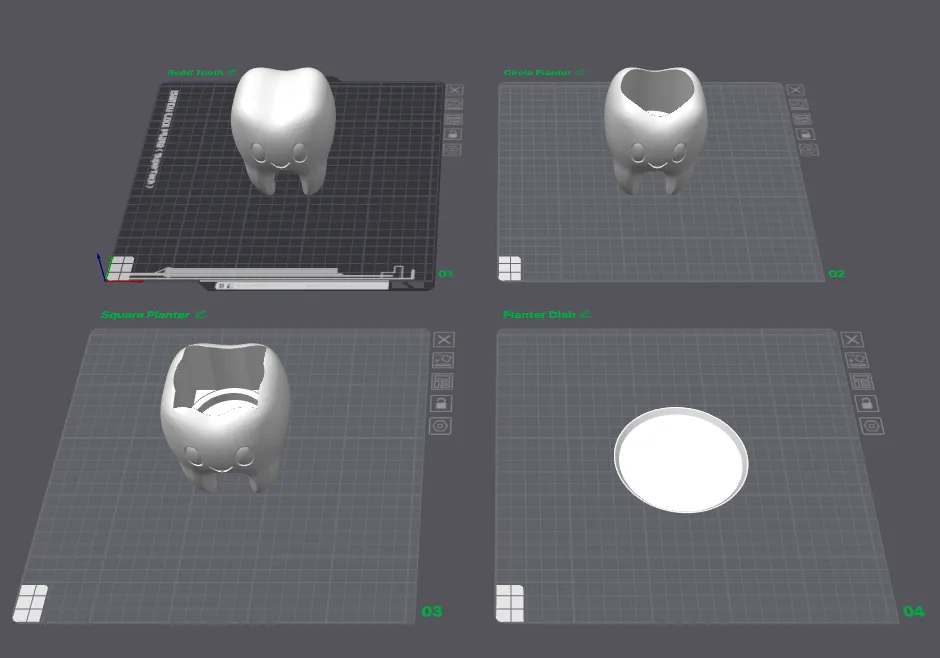 Chibi Tooth and Succulent Planters by The Doro Dojo MakerWorld ...