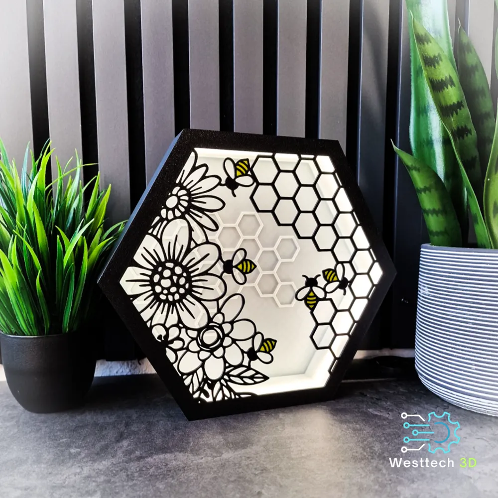 Honeycomb Bee LED Lamp for Easter by Edelassi - MakerWorld