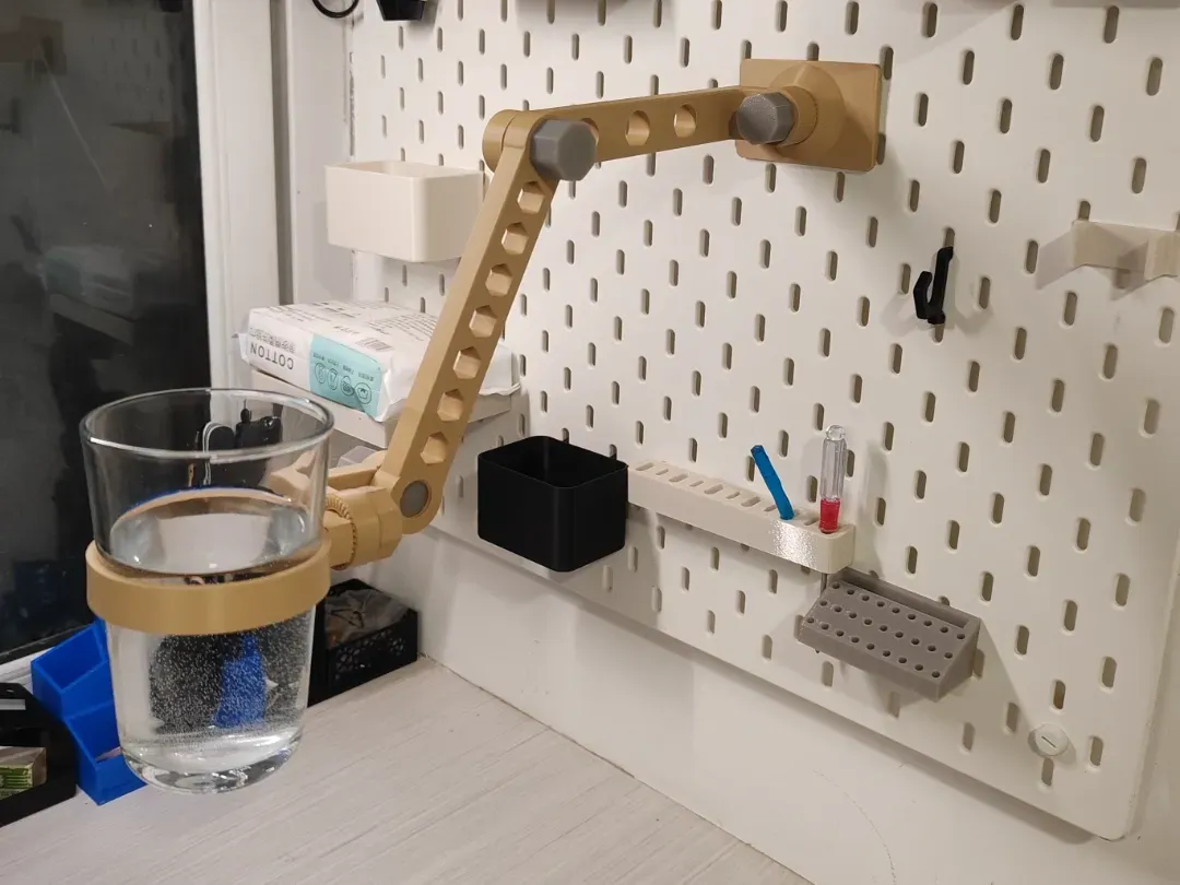 Round holes, square holes, IKEA SKADIS pegboard robotic arm, with ...