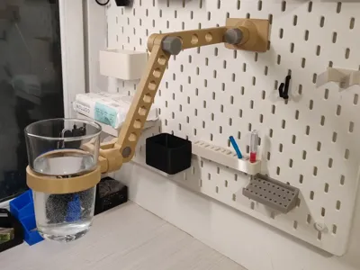 Round holes, square holes, IKEA SKADIS pegboard robotic arm, with ...