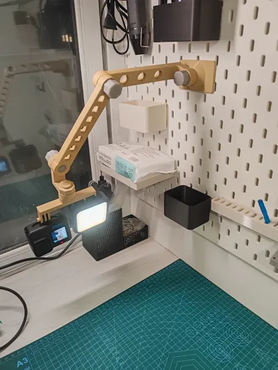 Round holes, square holes, IKEA SKADIS pegboard robotic arm, with ...