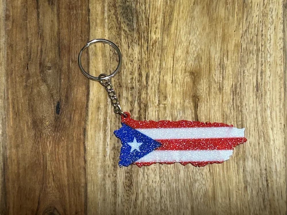 Puerto Rico Island Flag Keychain by Mosedel3D - MakerWorld