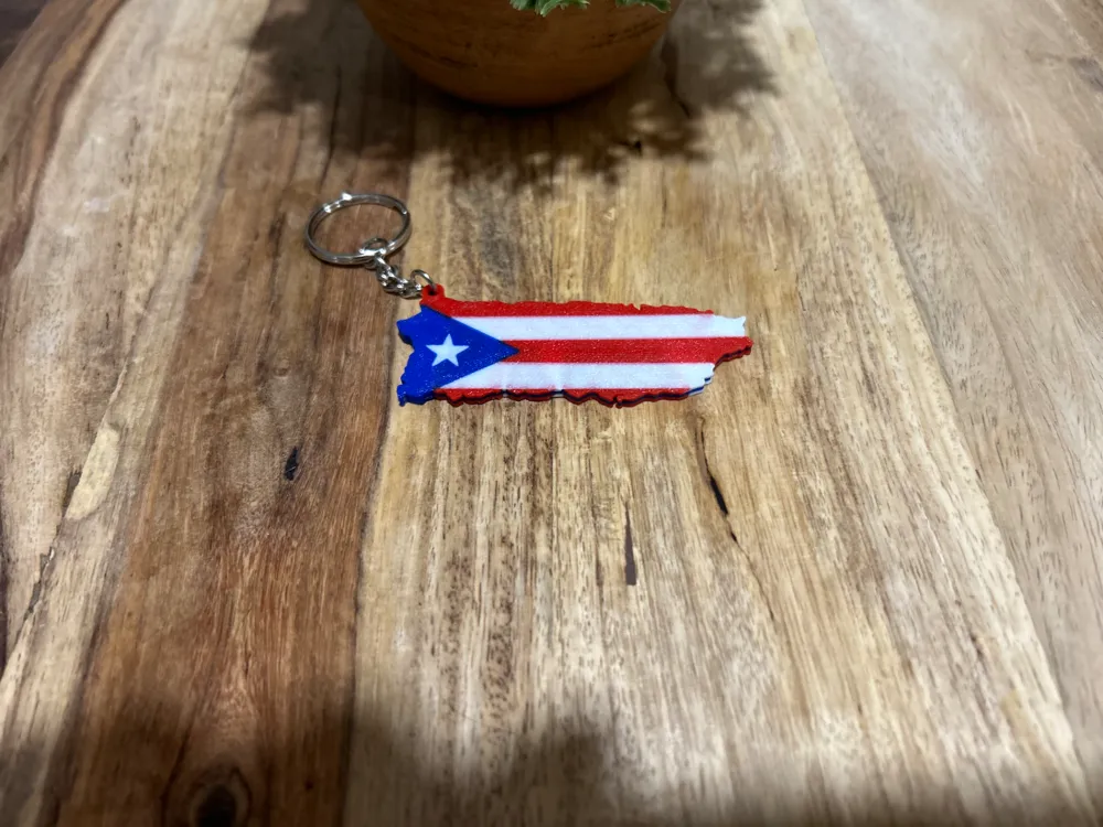 Puerto Rico Island Flag Keychain by Mosedel3D - MakerWorld