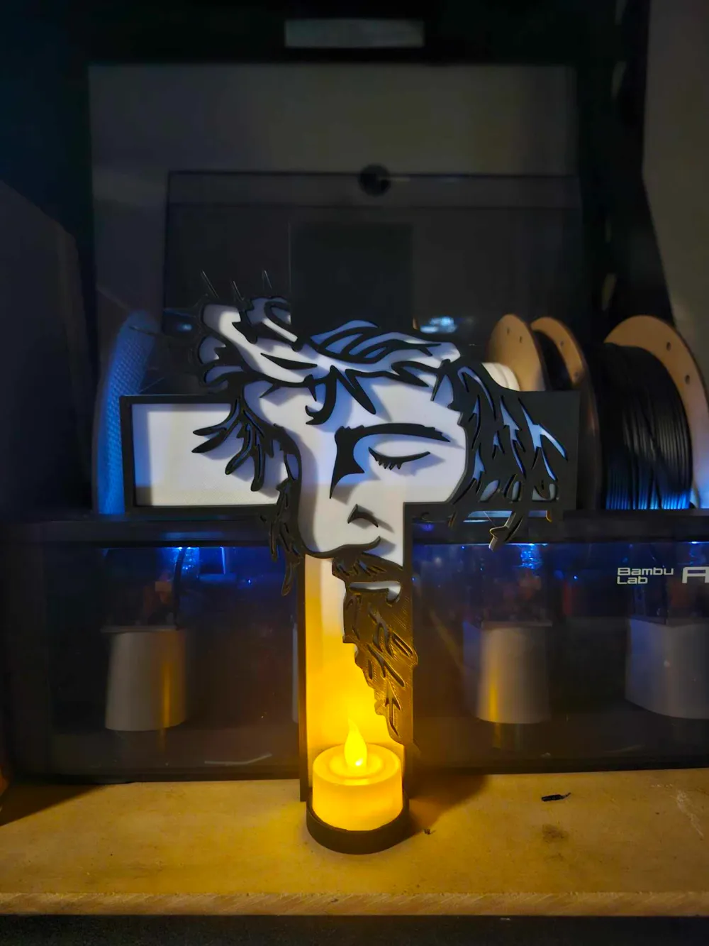 Jesus Cross Tealight Stand - Free 3D Print Model - MakerWorld