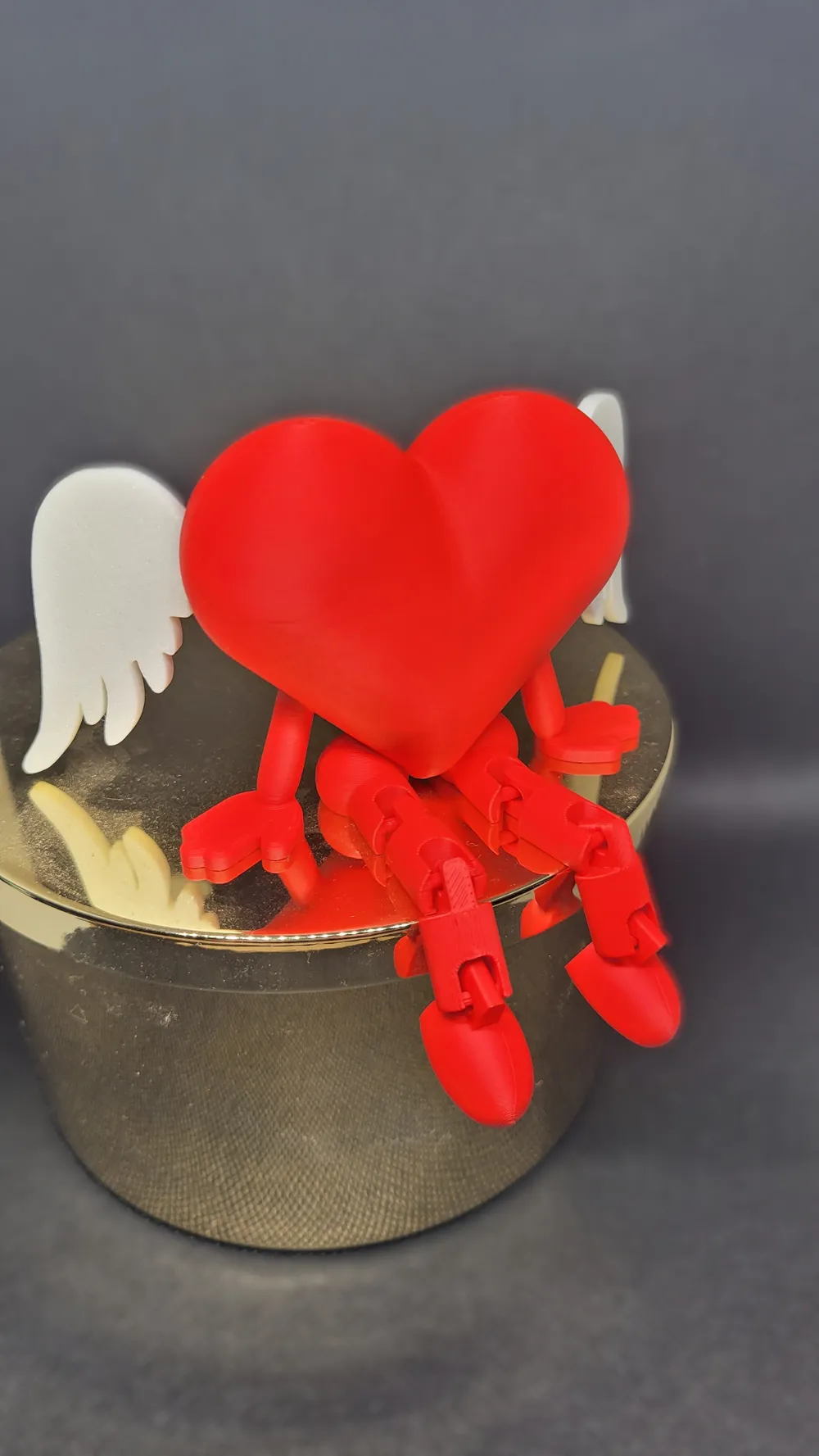 Heart with angel wings, flexi legs Valentine's Day - Free 3D Print ...