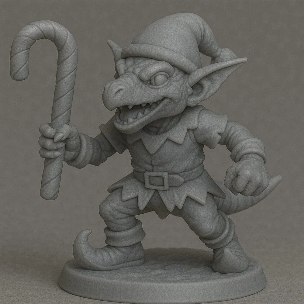 Christmas Elf Kobold - Candy Cane Club Warrior - Free 3D Print Model ...