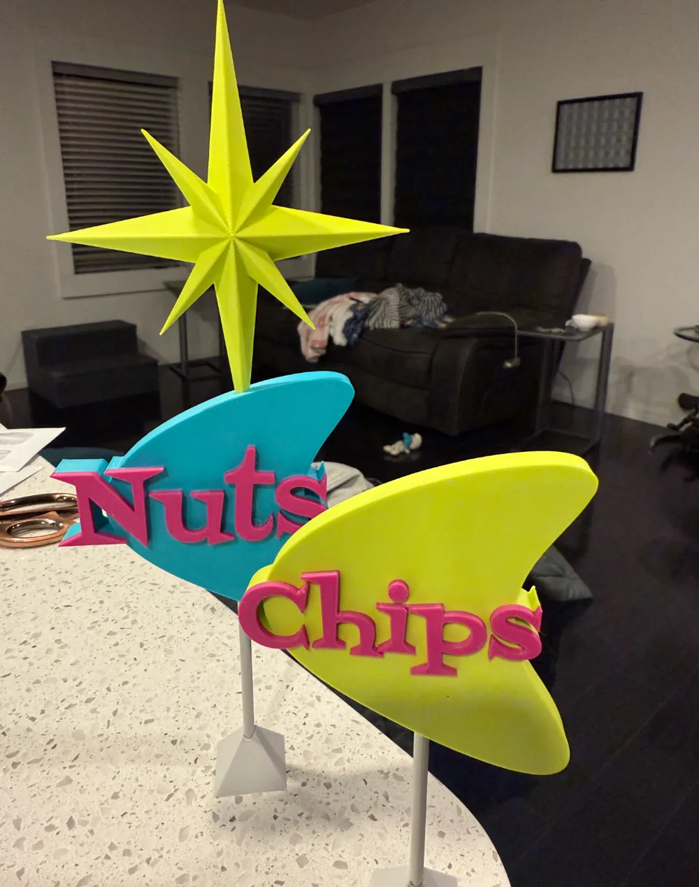 Chips and Nuts Retro Atomic Age Sign by Creative Inertia MakerWorld ...