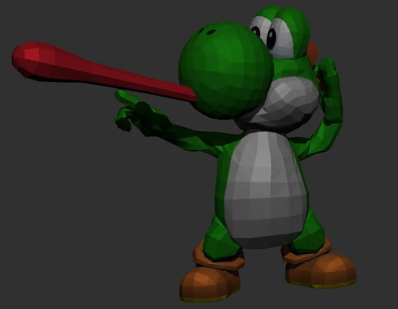 Low Poly Posing Yoshi from Mario Bros by p1sedge - MakerWorld