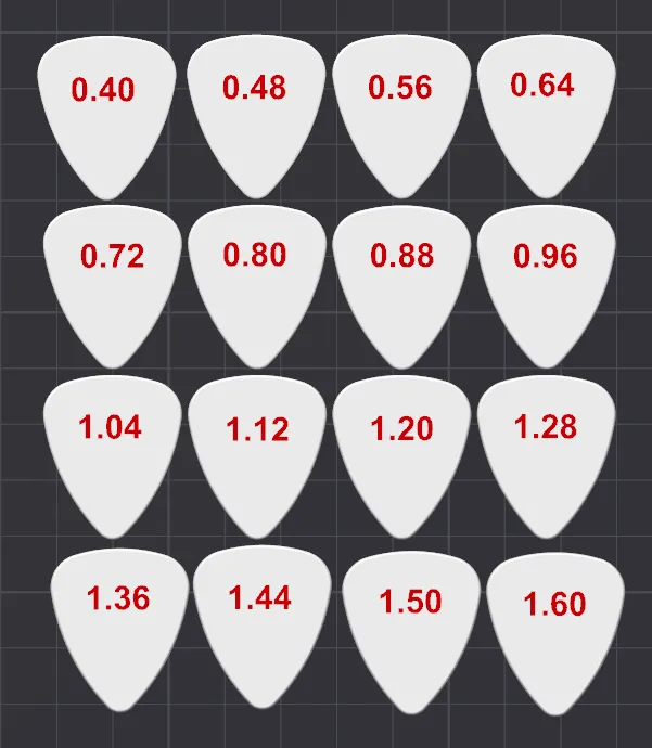 Guitar Pick Set - Variable thickness and gauges by item4me MakerWorld ...