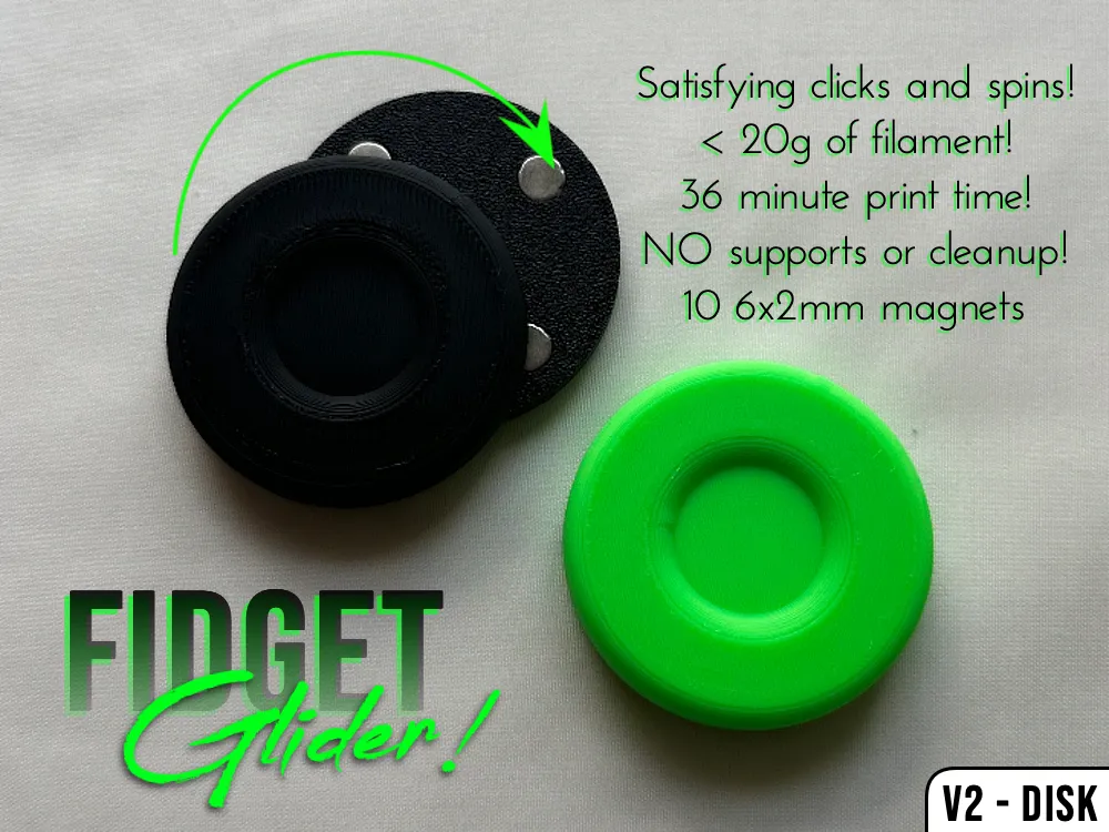 Fidget Glider v2 - Disk - Free 3D Print Model - MakerWorld