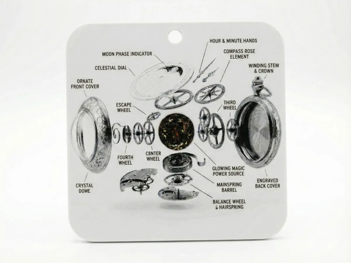 Santa's Pocket Watch Exploded View Schematic by Youbobblue MakerWorld ...
