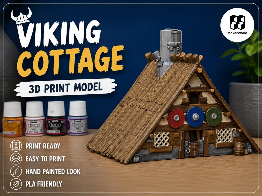 Viking Cottage – Medieval Nordic House - Free 3D Print Model - MakerWorld