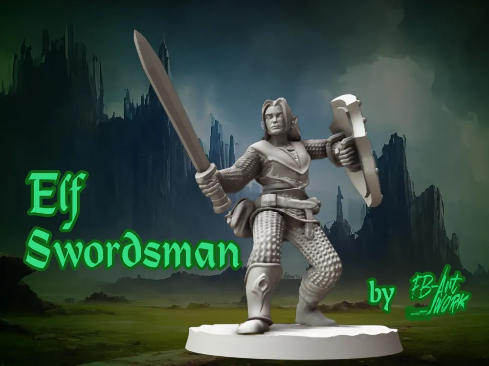 DnD Miniature Elf Swordsman by fb-artwork - MakerWorld