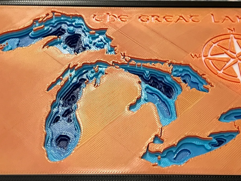 Great Lakes Depth Chart / Contour Map by Richie Rich Richie Rich ...