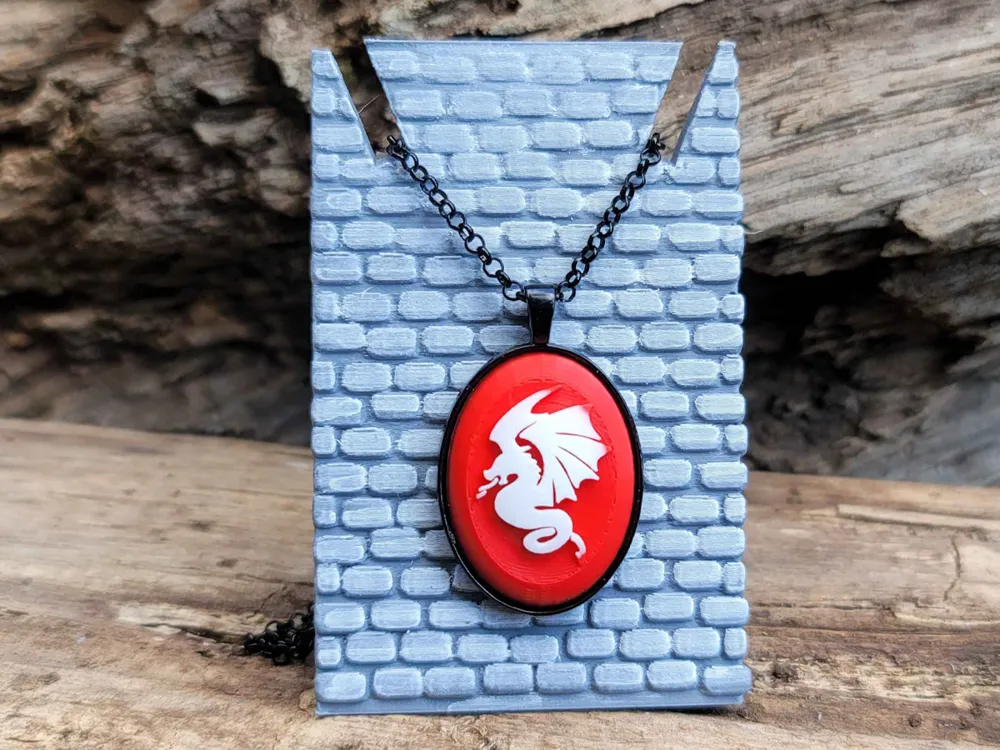 Dragon Cameo Necklace Pendant for 22x30 Oval Bezel by The Broken Circle ...