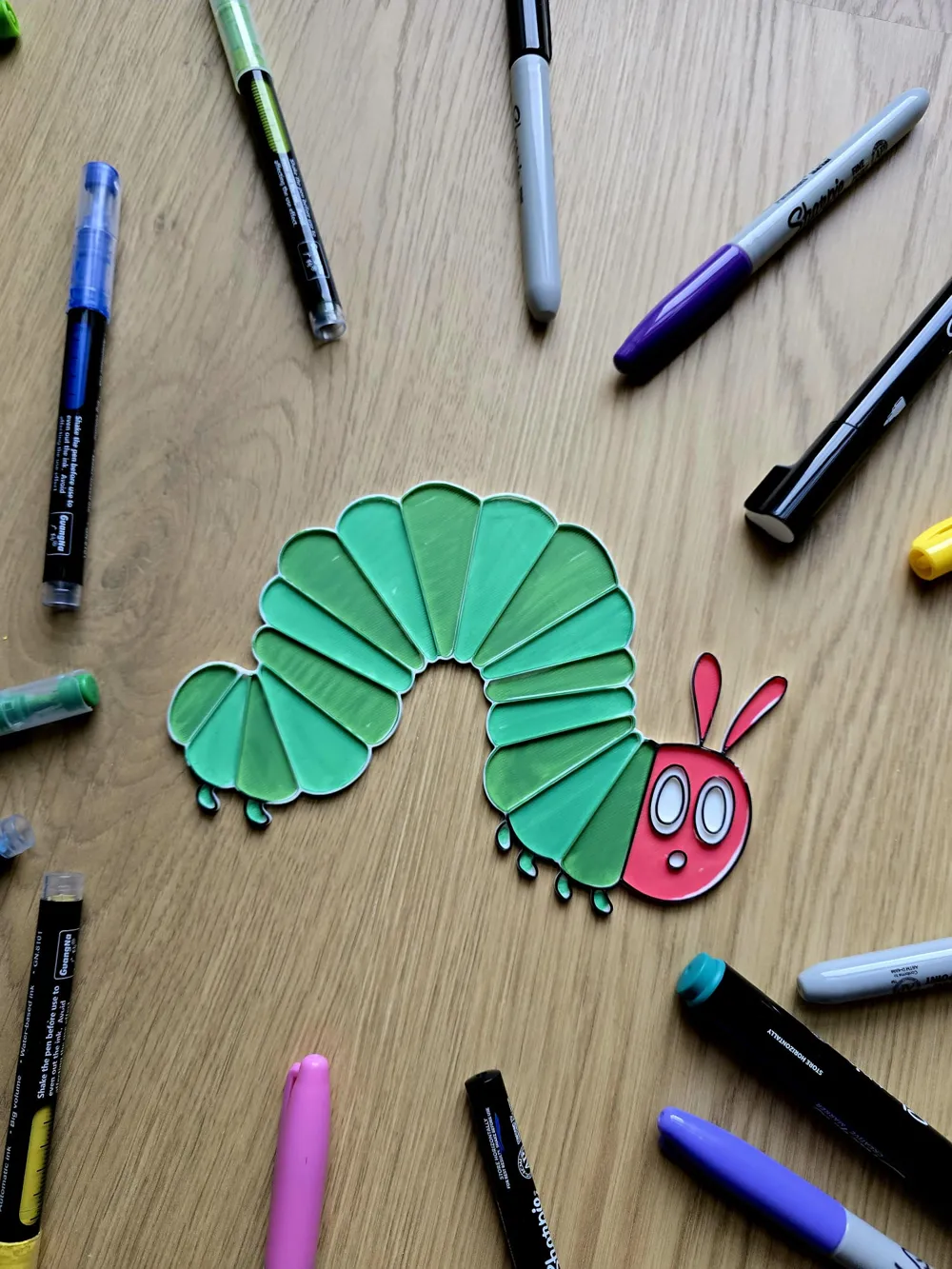 The Very Hungry Caterpillar DIY Coloring - Free 3D Print Model - MakerWorld