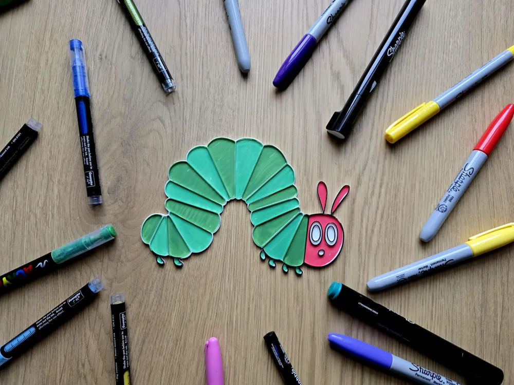 The Very Hungry Caterpillar DIY Coloring - Free 3D Print Model - MakerWorld