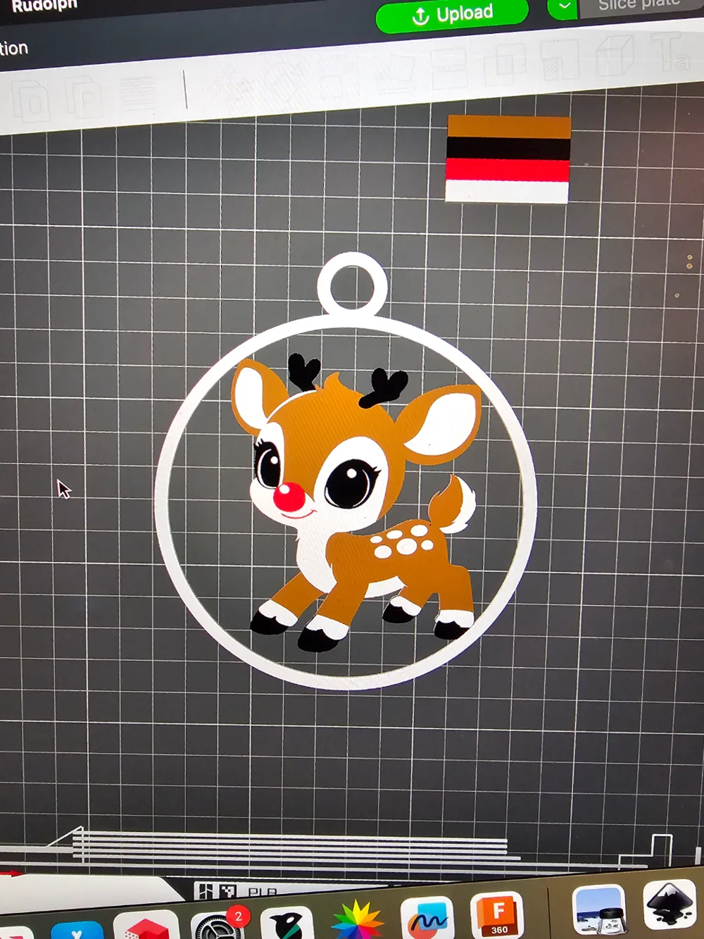 Baby Rudolph The Red-Nosed Reindeer Christmas Ornament Large Size 4.25 ...