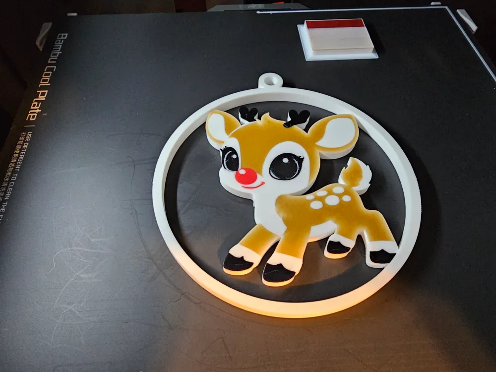 Baby Rudolph The Red-Nosed Reindeer Christmas Ornament Large Size 4.25 ...