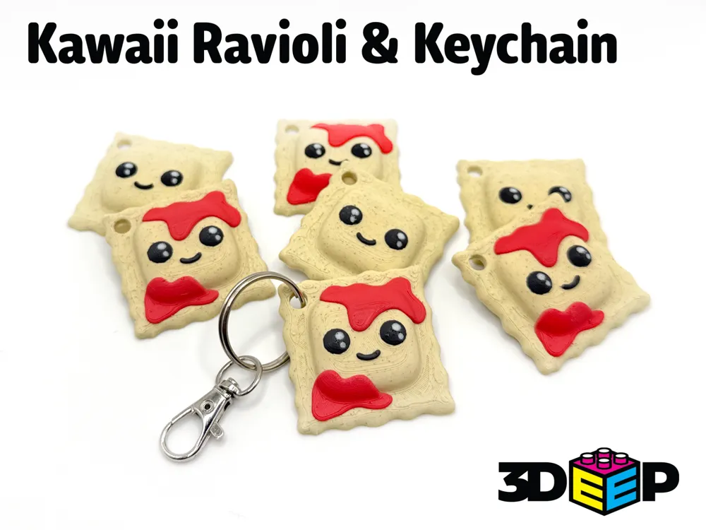 Kawaii Ravioli & Keychain - No Supports by 3DeepDesigns MakerWorld ...
