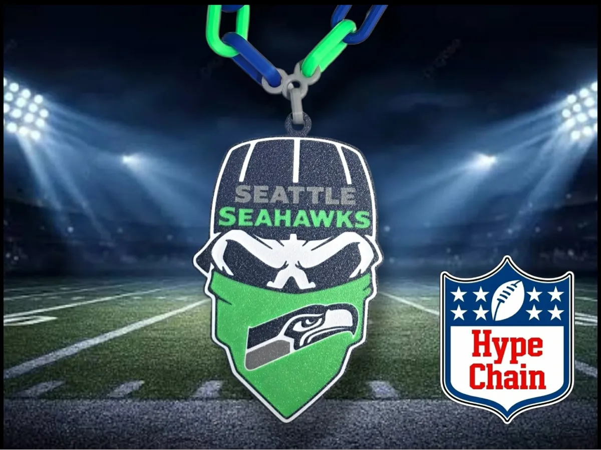 Seattle Seahawks Hype Chain Pendant - Free 3D Print Model - MakerWorld