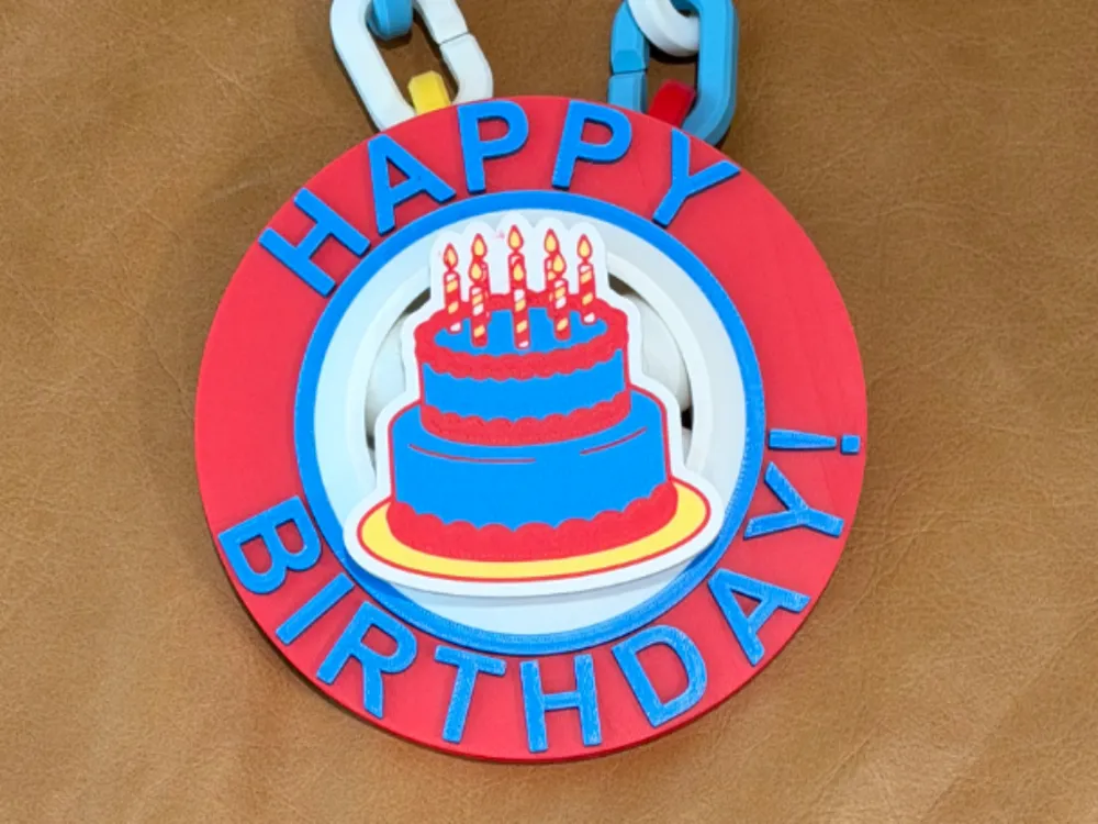 Happy Birthday Spinner Chain - Free 3D Print Model - MakerWorld