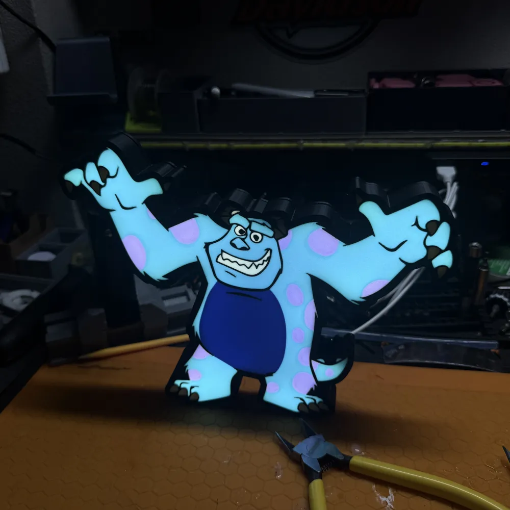sully monsters inc lightbox - Free 3D Print Model - MakerWorld