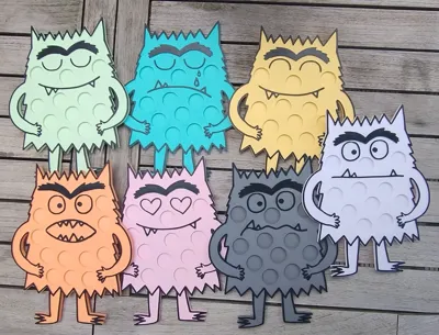 The color monster figures by Juf Joni - MakerWorld