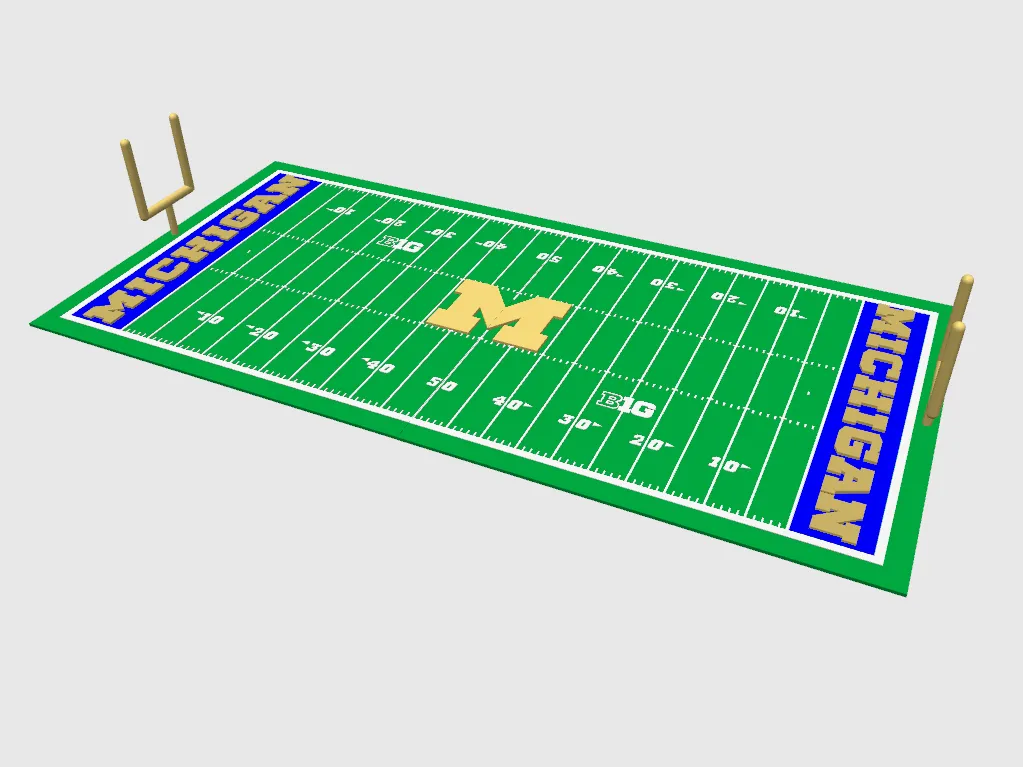 University of Michigan Football Field - Free 3D Print Model - MakerWorld