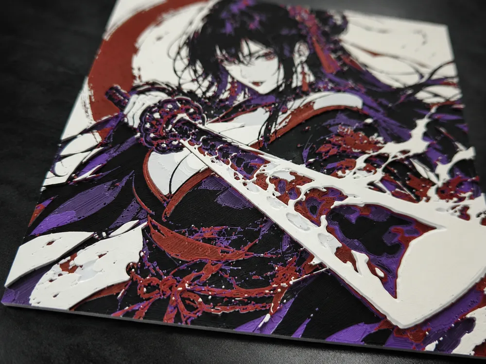 Shadow Bloom Katana – Anime HueForge Wall Art - Free 3D Print Model ...