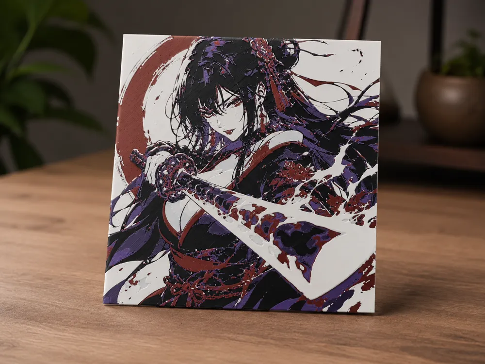 Shadow Bloom Katana – Anime HueForge Wall Art - Free 3D Print Model ...