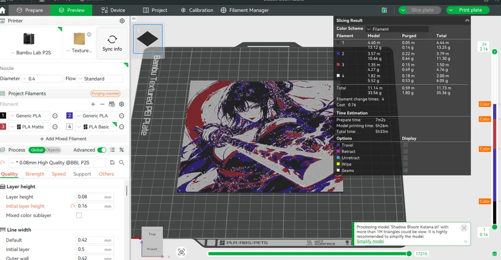 Shadow Bloom Katana – Anime HueForge Wall Art - Free 3D Print Model ...