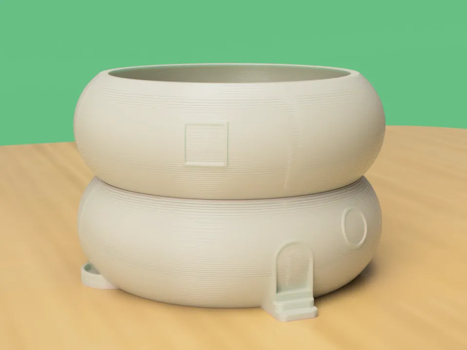 Stacked Tiny House Plant Pot by KAKI.3D - MakerWorld