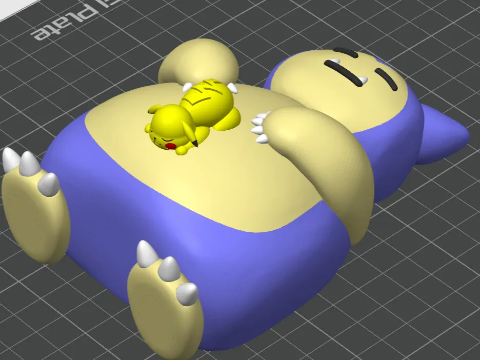 Snorlax + Pikachu Sleeping Remixed by R.P MakerWorld: Download Free 3D ...